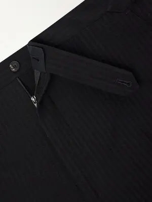 J. MUESER Waverly Straight-leg Wool Seersucker Suit Trousers