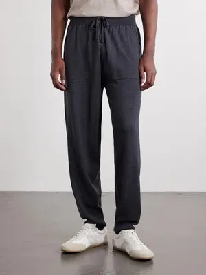 John Smedley Henning Tapered Merino Wool Sweatpants - Gray