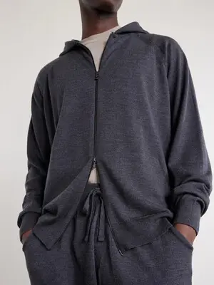 John Smedley Carty Merino Wool Zip-up Hoodie - Gray
