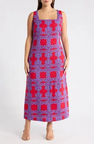 SUGARLIPS Abstract Print Maxi Dress