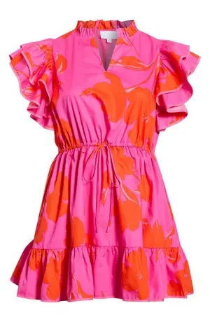 SUGARLIPS Aurea Floral Alina Ruffle Mini Dress