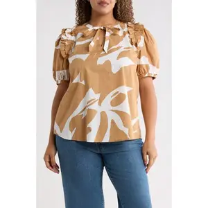 SUGARLIPS Abstract Tie Neck Top
