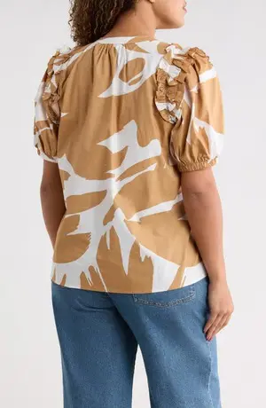 SUGARLIPS Abstract Tie Neck Top