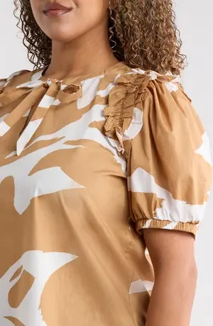 SUGARLIPS Abstract Tie Neck Top