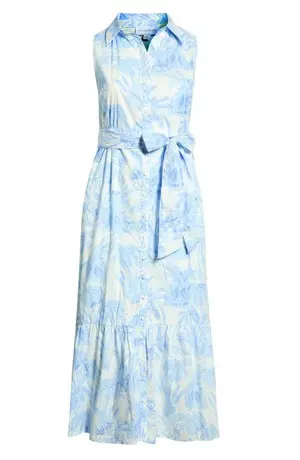 SUGARLIPS Poly Leaf Cileah Ruffle Collar Maxi Dress