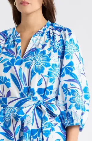SUGARLIPS Iva Floral Print Balloon Sleeve Mini Dress