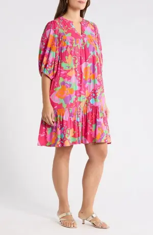 SUGARLIPS Himera Floral Maribor Puff Sleeve Mini Dress