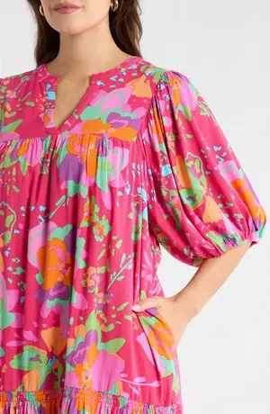 SUGARLIPS Himera Floral Maribor Puff Sleeve Mini Dress