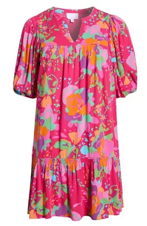SUGARLIPS Himera Floral Maribor Puff Sleeve Mini Dress