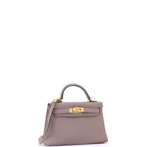 Hermès Kelly Mini Ii Bag Epsom With Gold Hardware 20 - Grey