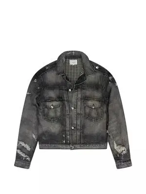 Rhude Ripped-detail Denim Jacket - Grey