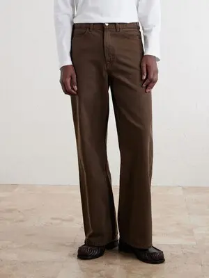 THE ELDER STATESMAN Wide-leg Organic Jeans - Brown