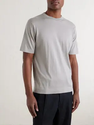 John Smedley Lorca Slim-fit Sea Island Cotton T-shirt - Gray