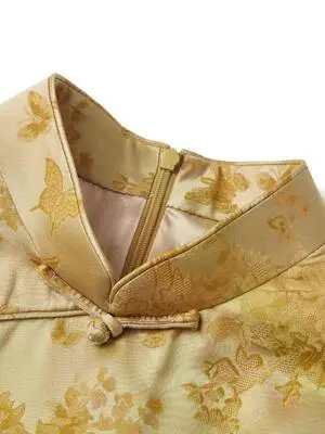 Shanghai Tang Qipao Midi Dress - Neutrals
