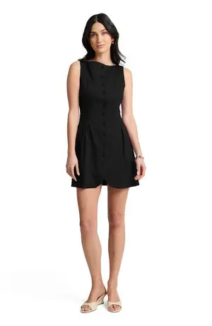 Onia Boatneck Button-front Dress - Black