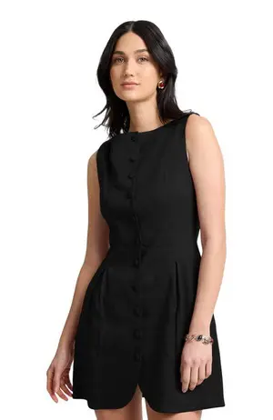 Onia Boatneck Button-front Dress - Black