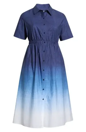 Anne Klein Gradient Cotton Shirtdress