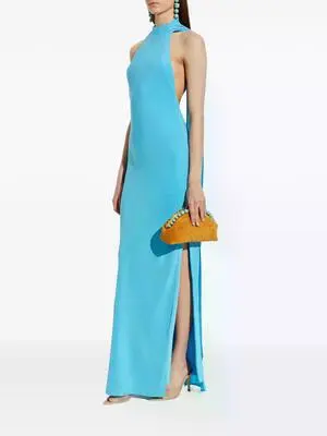 Cult Gaia Doe Halterneck Draped-panel Dress