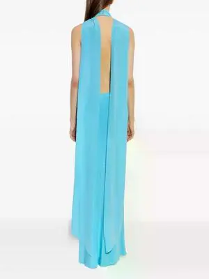 Cult Gaia Doe Halterneck Draped-panel Dress
