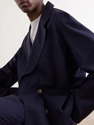 De Bonne Facture Double-breasted Wool Suit Jacket
