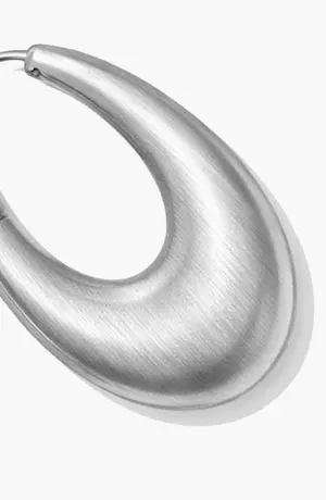 YOJ Eclipse Midi Hoops In Brushed