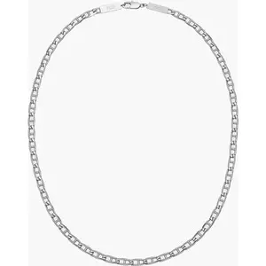 YOJ Plated Figaro Cut Chain Necklace - Silver