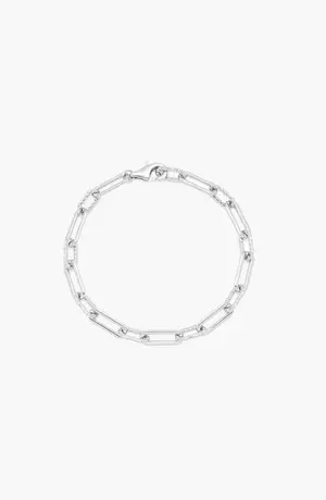 YOJ Oto Rope Detail Chain Bracelet In Plated Metal - Silver