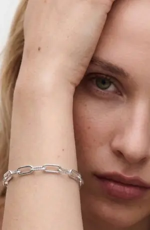 YOJ Oto Rope Detail Chain Bracelet In Plated Metal
