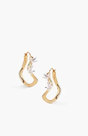 YOJ Calino Hoop Earrings With Floral Accents