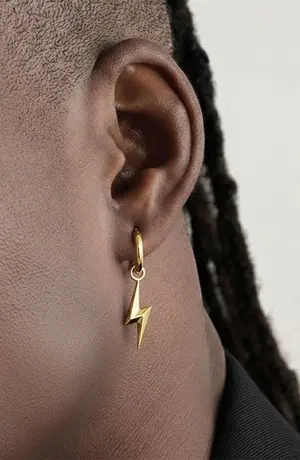 YOJ Lightning Single Hoop Earring