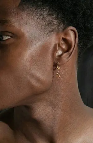 YOJ Lightning Single Hoop Earring