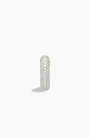 YOJ Pave Crystal Huggie Hoop Earring - Silver