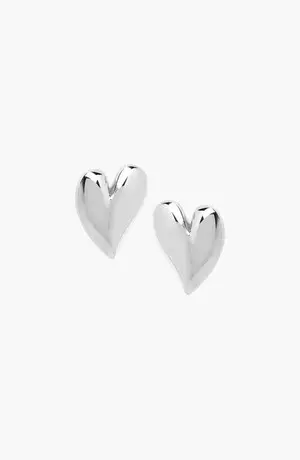 YOJ Mini Heart Stud Earrings - Silver