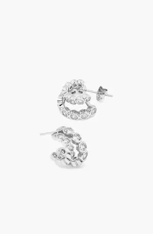 YOJ Averto Mini Crystal Double Hoop Earrings