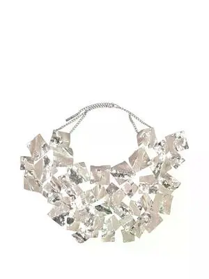 COSTUME NATIONAL Hammered-Effect Square-Link Necklace