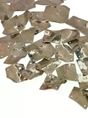Costume National Hammered-effect Square-link Necklace