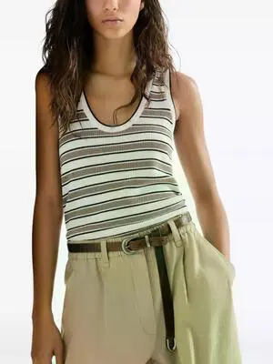 Brunello Cucinelli Striped Cotton Knit Top