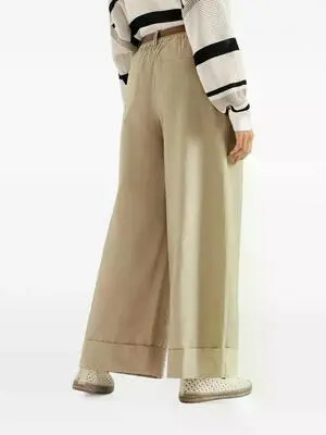 Brunello Cucinelli Techno Cotton Poplin Pleated Trousers - Neutrals