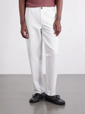 Mr P. Tapered Cotton And Linen-blend Trousers - White