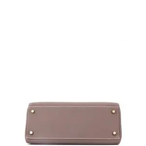 Hermès Kelly Handbag Togo With Gold Hardware 28 - Grey