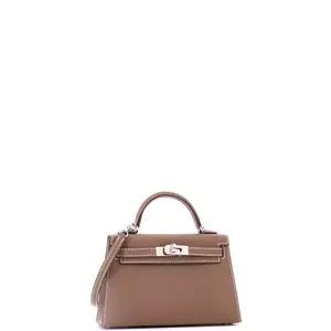 Hermès Kelly Mini Ii Bag Epsom With Palladium Hardware 20 - Grey