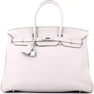 HERMÈS Birkin Handbag Grey Togo With Palladium Hardware 35