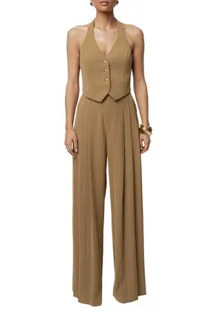 JLUXLABEL Signature Elegance Halter Vest - Olive