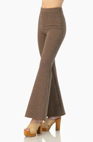 IVONNE Geometric Jacquard Flared Pants