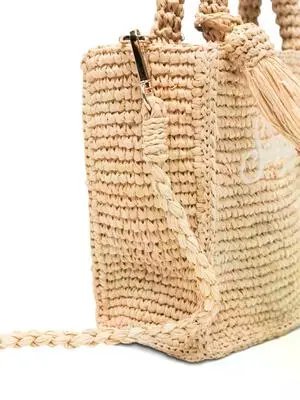 MC2 SAINT BARTH Embroidered Raffia Tote Bag
