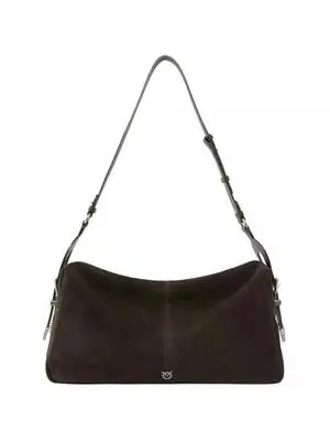 Pinko Keeper Buckle-detail Suede Shoulder Bag - Brown