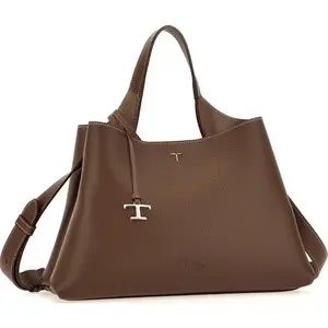 TOD'S Apa Leather Top Handle Bag - Noce/creta