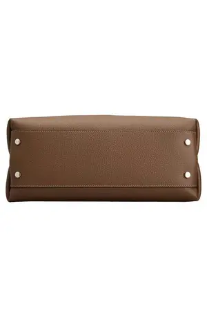 TOD'S Apa Leather Top Handle Bag - Noce/creta