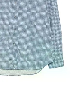 Canali Geometric-print Long-sleeve Shirt - Blue