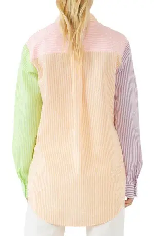 English Factory Stripe Colorblock Button-up Shirt